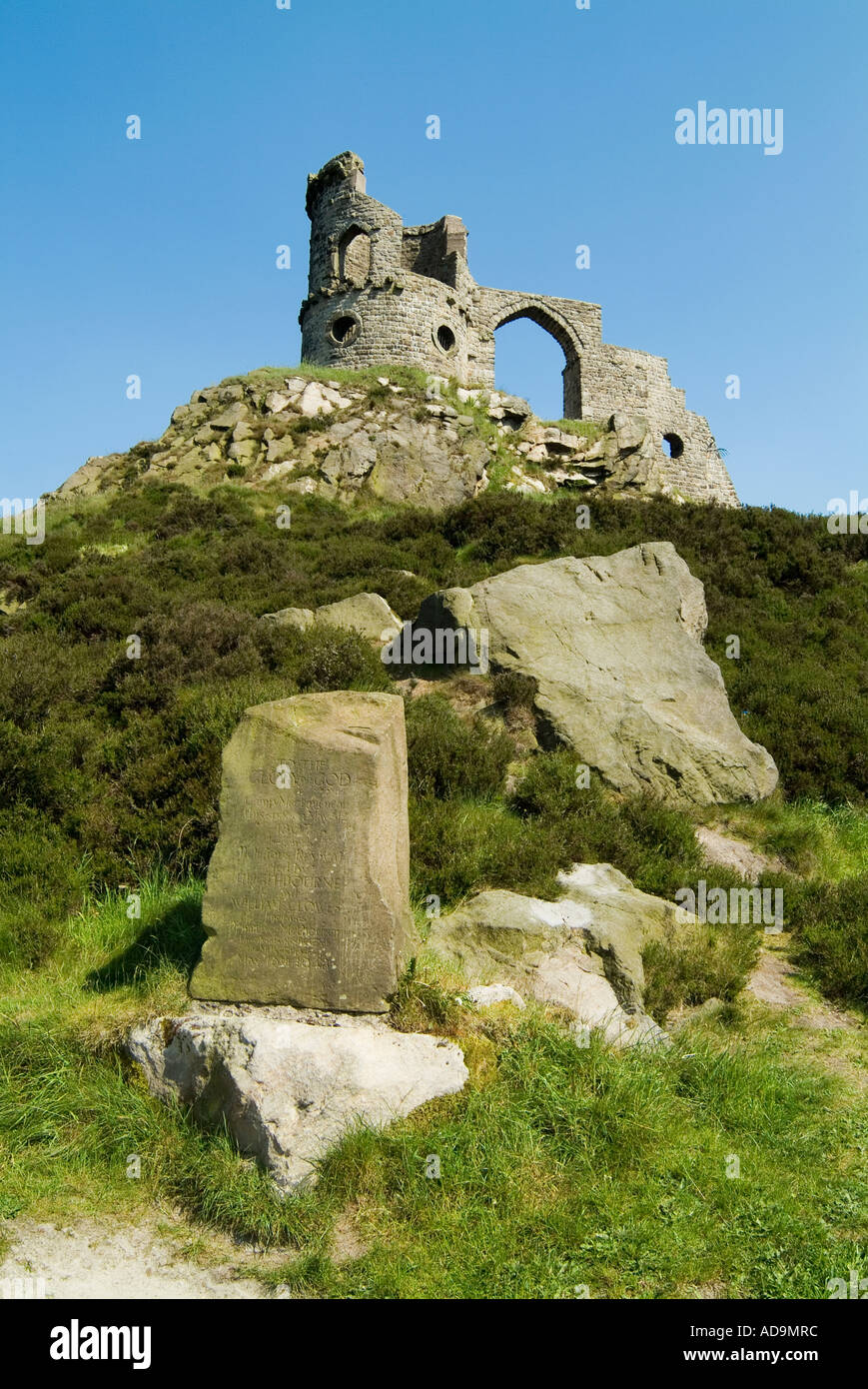 Tourist attraction and Victorian Folly on Mow Cop which straddles the ...