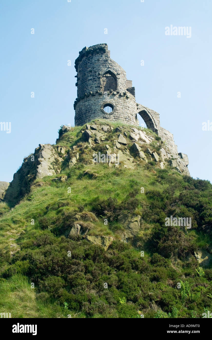 Tourist attraction and Victorian Folly on Mow Cop which straddles the ...