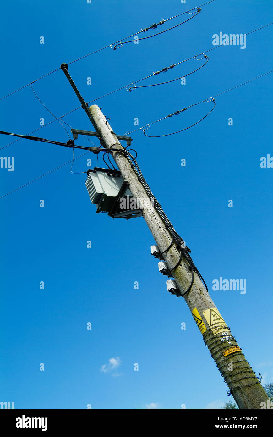 Electricity pole barbed wire warning hi-res stock photography and ...