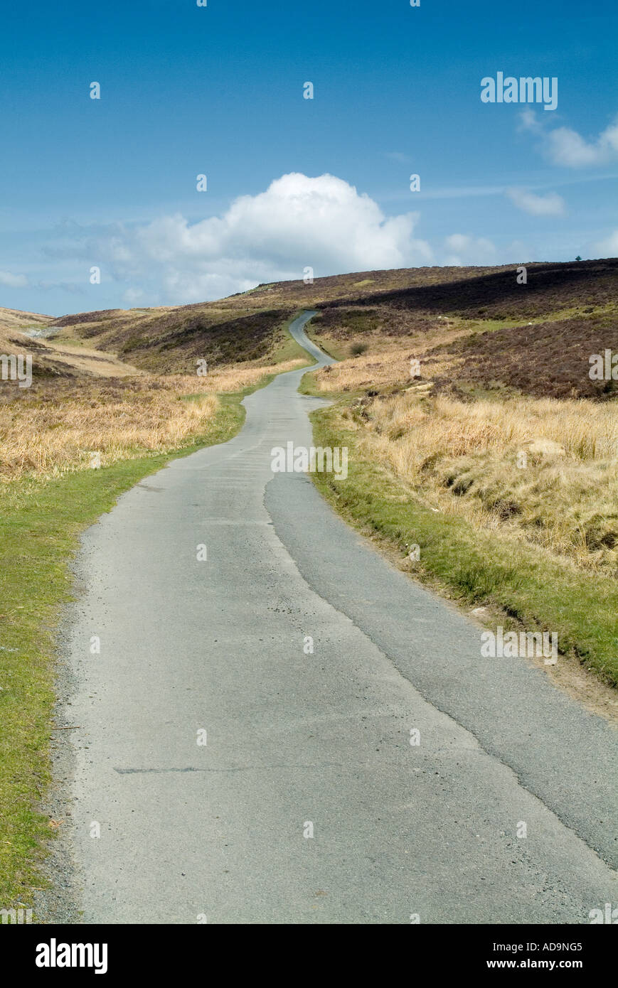 Moorland single track metalled road Stock Photo - Alamy
