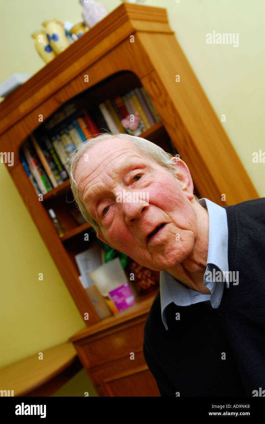 Portrait of an elderly man at care home for dementia sufferers London ...
