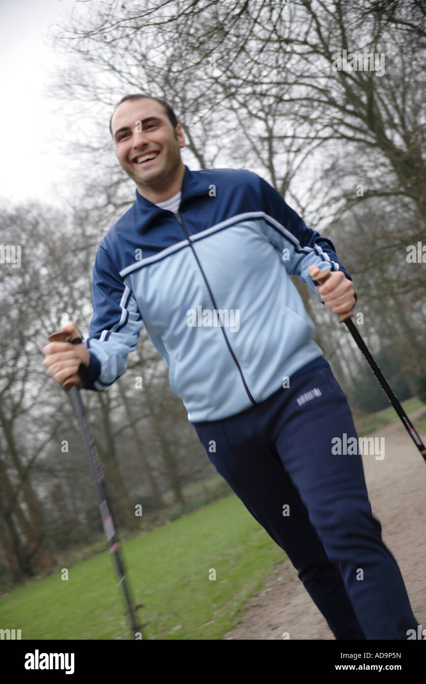 Male Nordic Walker Stock Photo - Alamy