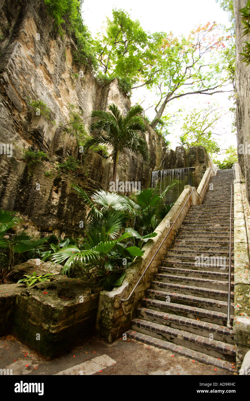 Queens Staircase, Prospect Ridge, Nassau, New Providence, Bahamas Stock ...