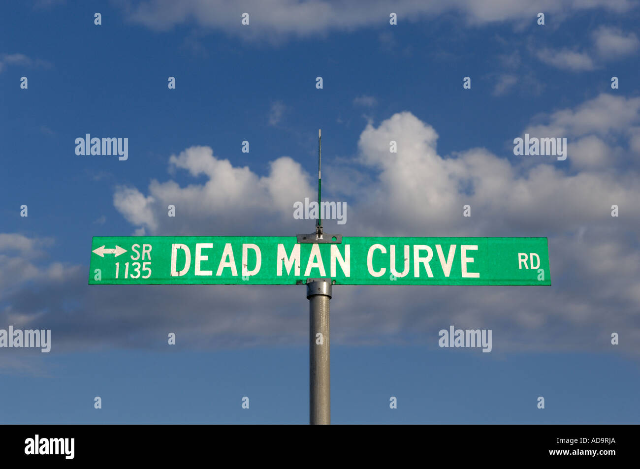 Dead Man Curve street sign Stock Photo - Alamy