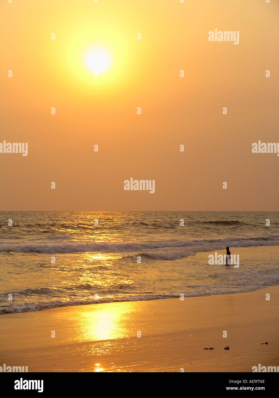 Sunset, Puthenthope beach, Trivandrum, Kerala, South India Stock Photo ...