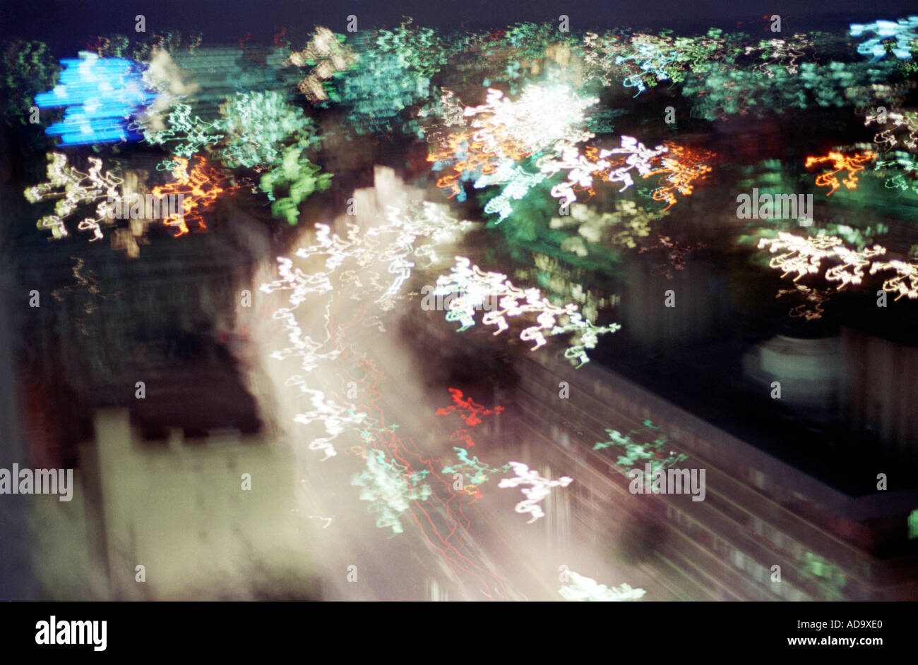 City at night from a tower block Stock Photo - Alamy