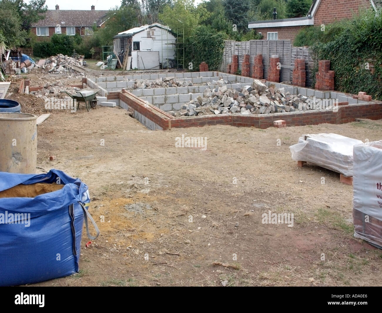 Building materials for detached new house under construction at ...