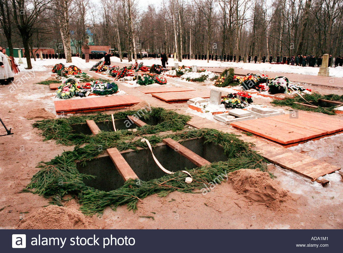 Graves of victims of Kursk submarine disaster, St Petersburg, Russia ...
