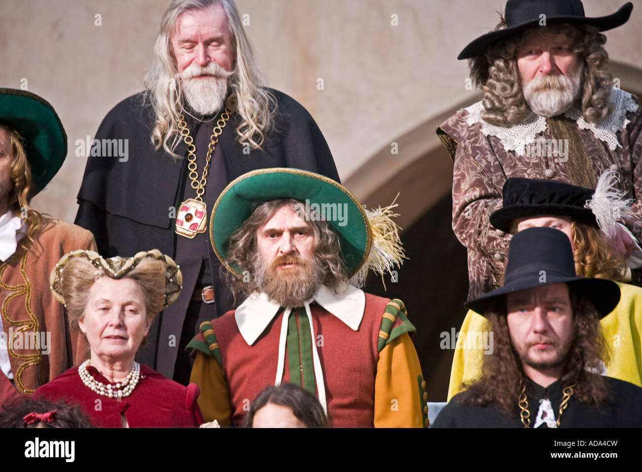 Actors performing in re-enactment in Old Town Square Prague Czech ...