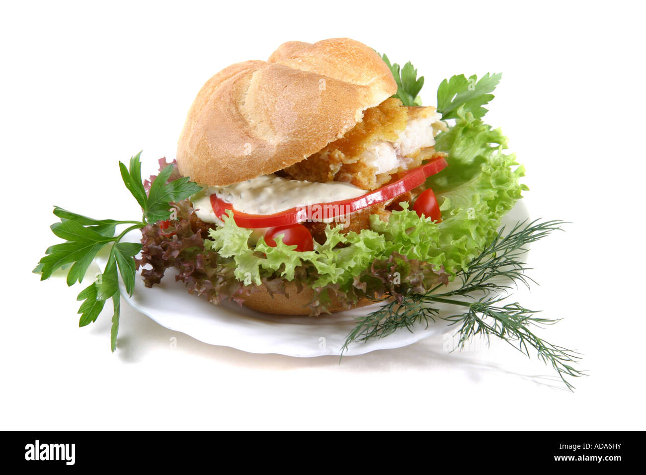 bap with fish Stock Photo - Alamy