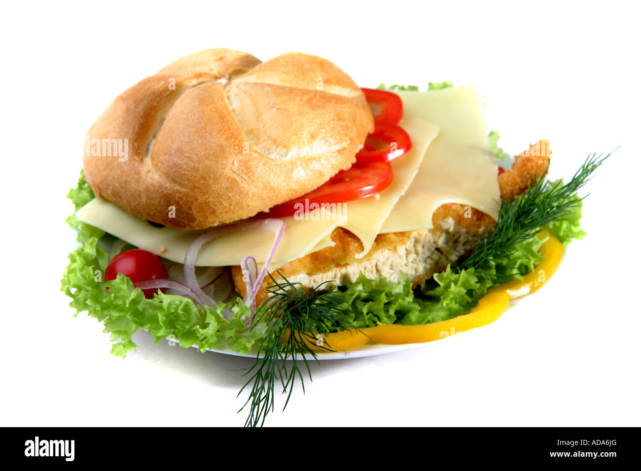 bap with fish Stock Photo - Alamy