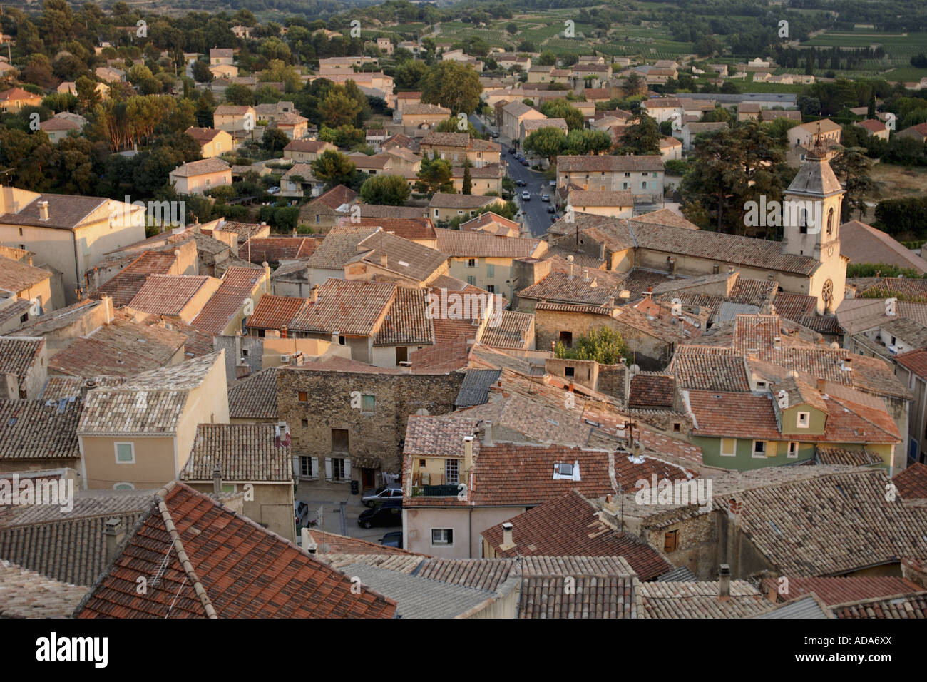 view on Beaume de Venise, point of origin of the famous wine, France ...