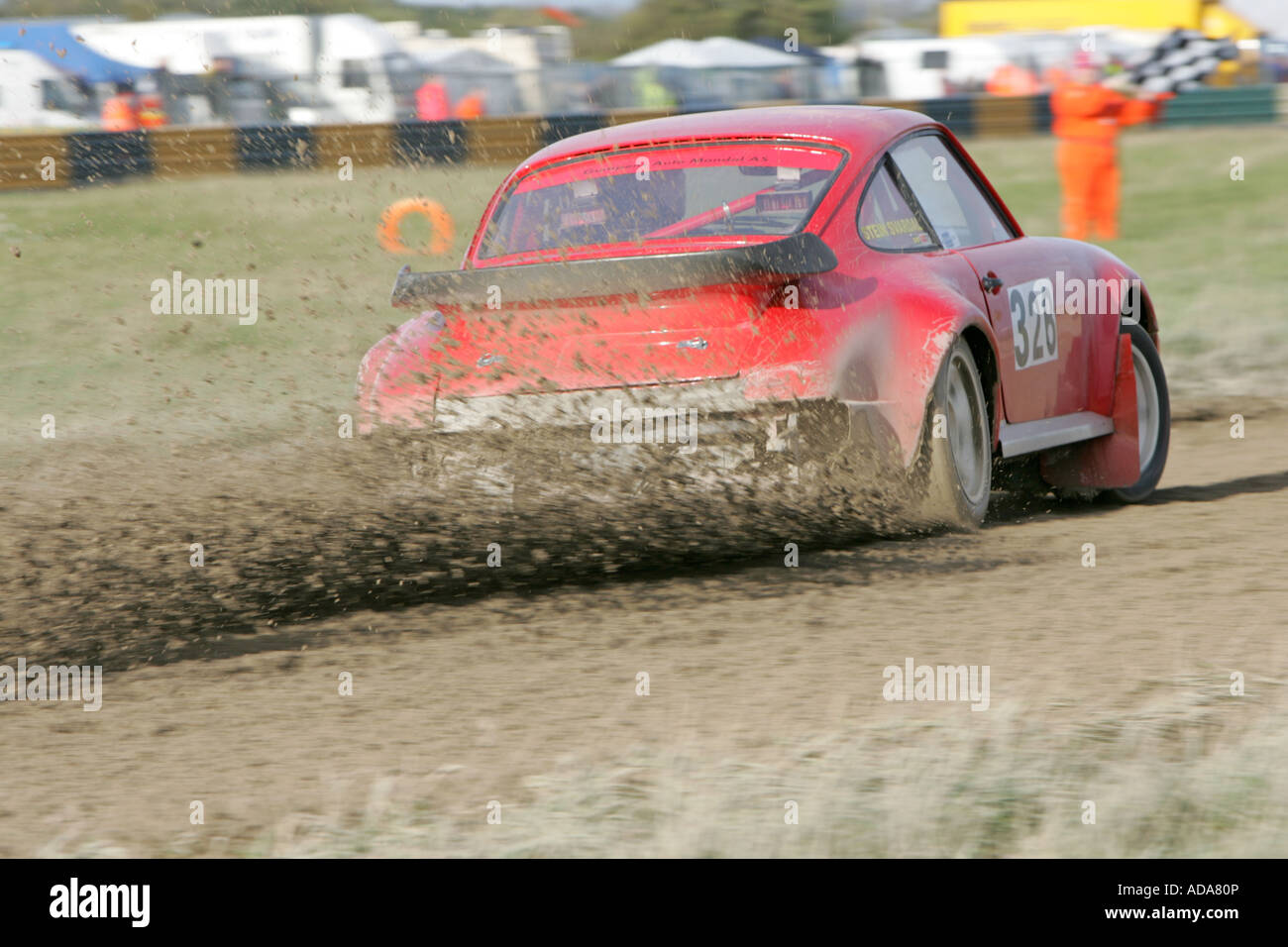 Classic sideways Croft Rallycross action Stock Photo - Alamy