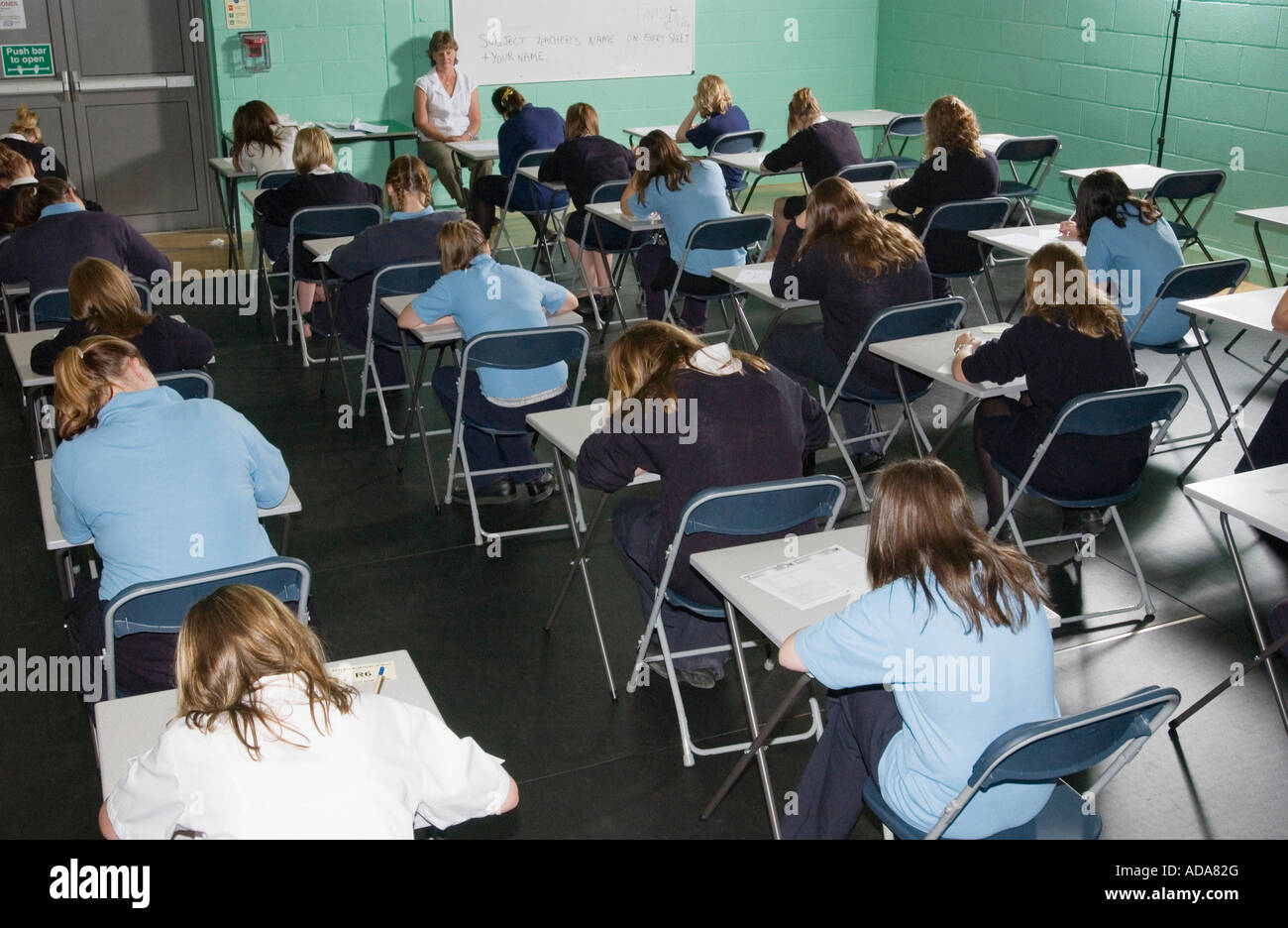 School Girls Examination Classroom High Resolution Stock Photography ...