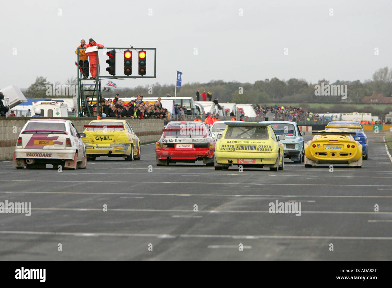 Croft Rallycross race start Stock Photo - Alamy