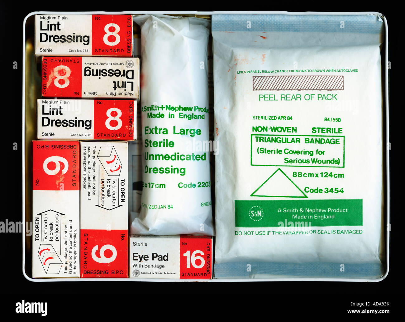 Close-up of old first aid kit Stock Photo - Alamy
