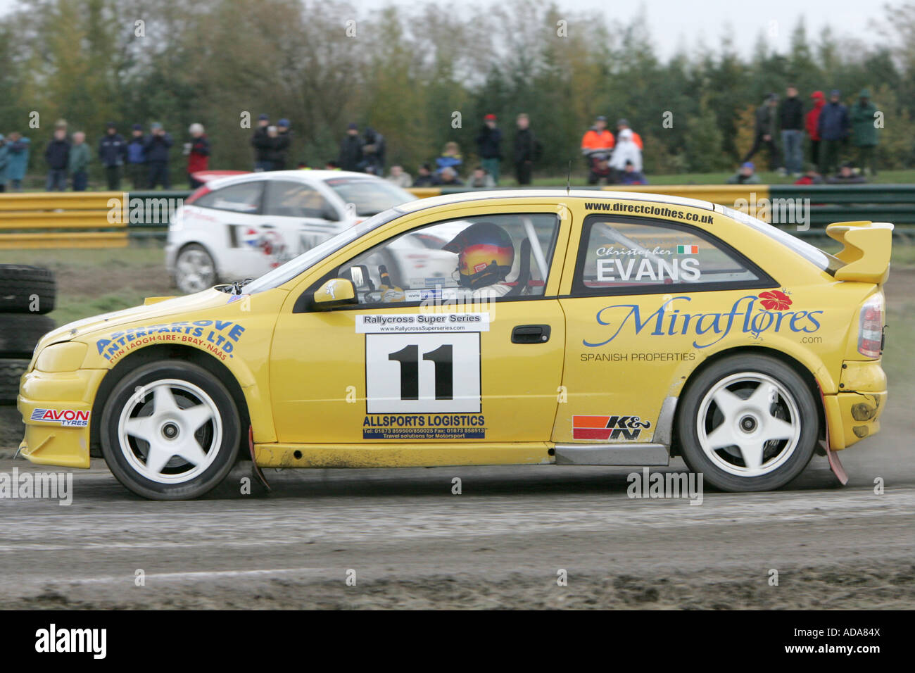 Slide shot of an Astra at a Croft Rallycross meeting Stock Photo - Alamy