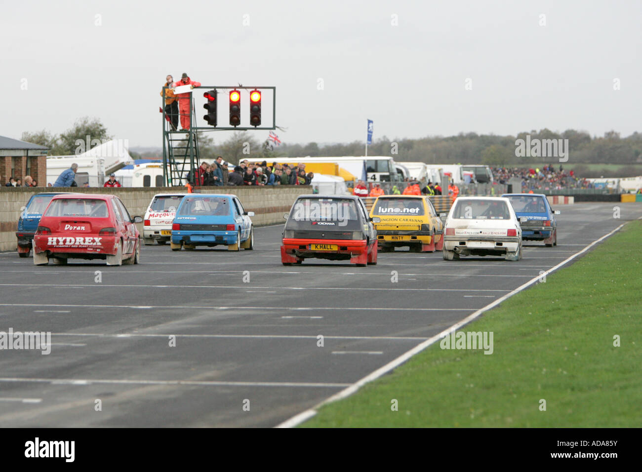 Croft Rallycross race start Stock Photo - Alamy