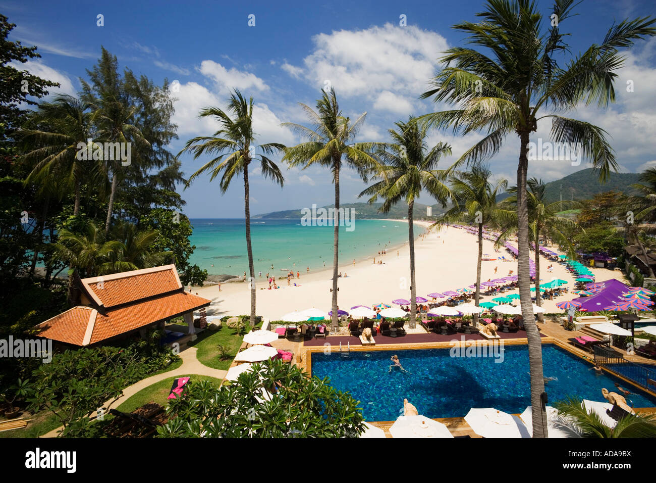 View over Karon Beach Resort to sandy beach Ao Katong Hat Katong Phuket ...
