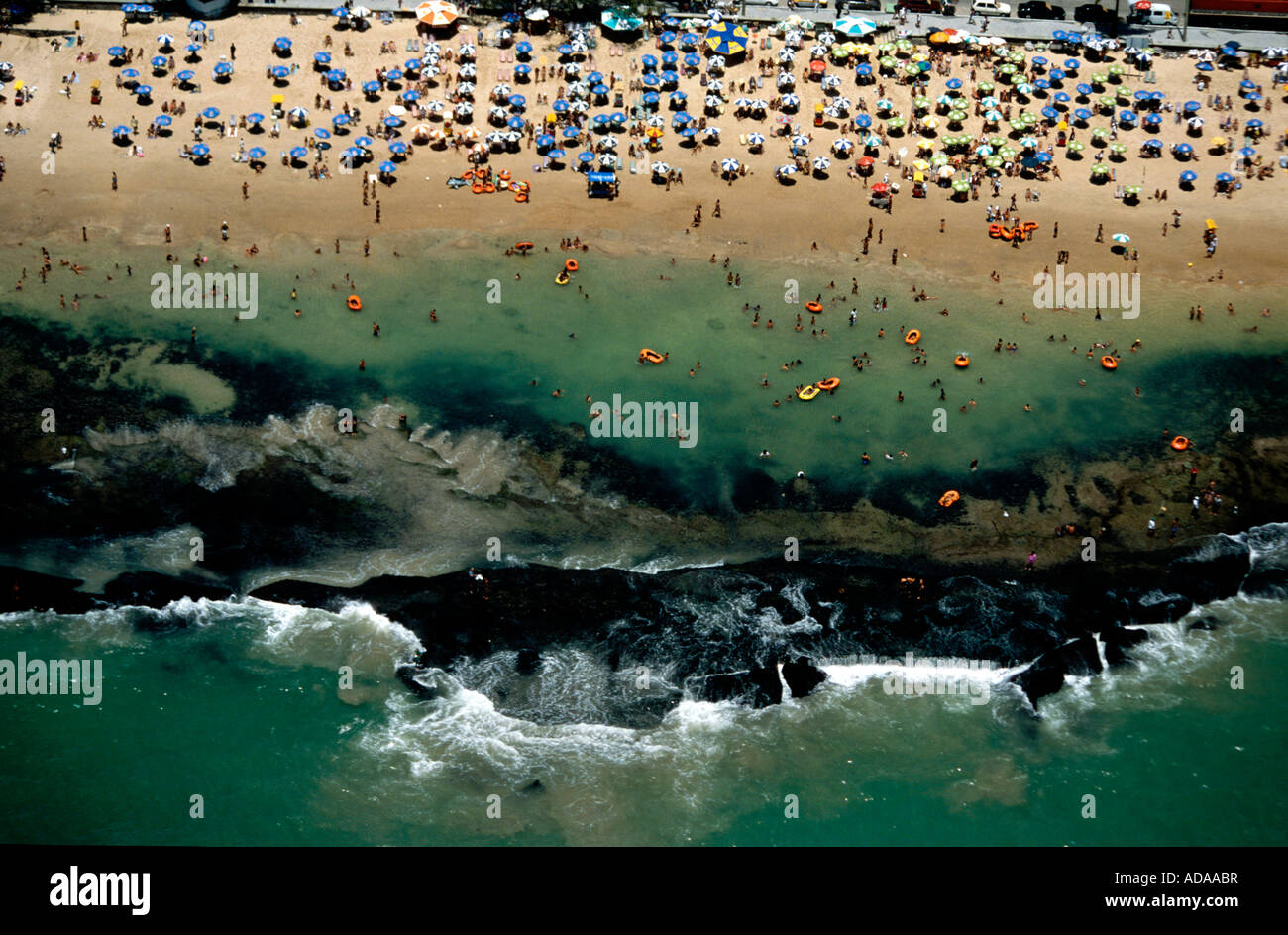 Aerial view of a reef at Boa Viagem Beach Recife Pernambuco Brazil ...