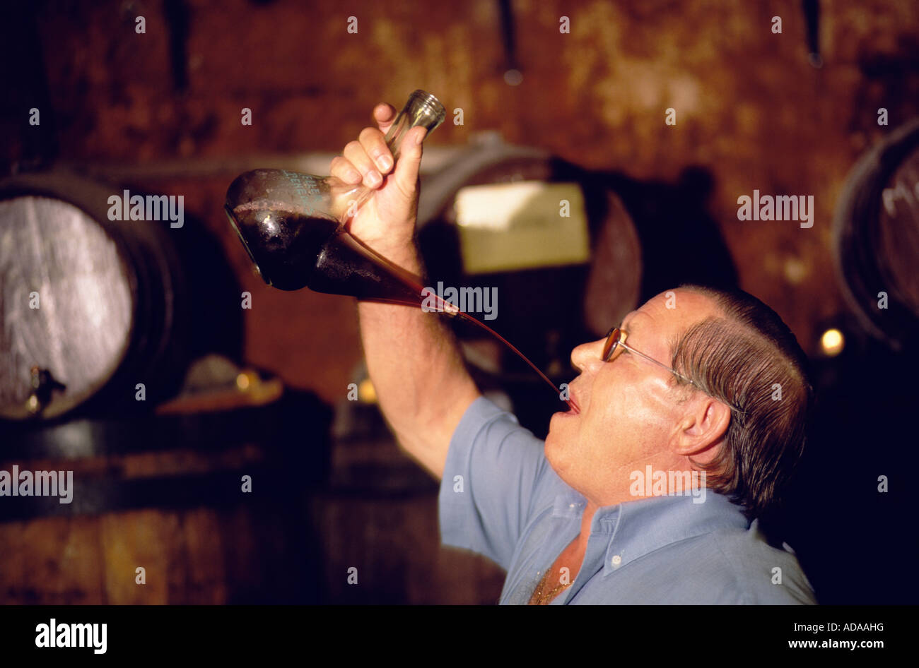 Man drinking spanish wine cellar hi-res stock photography and images ...