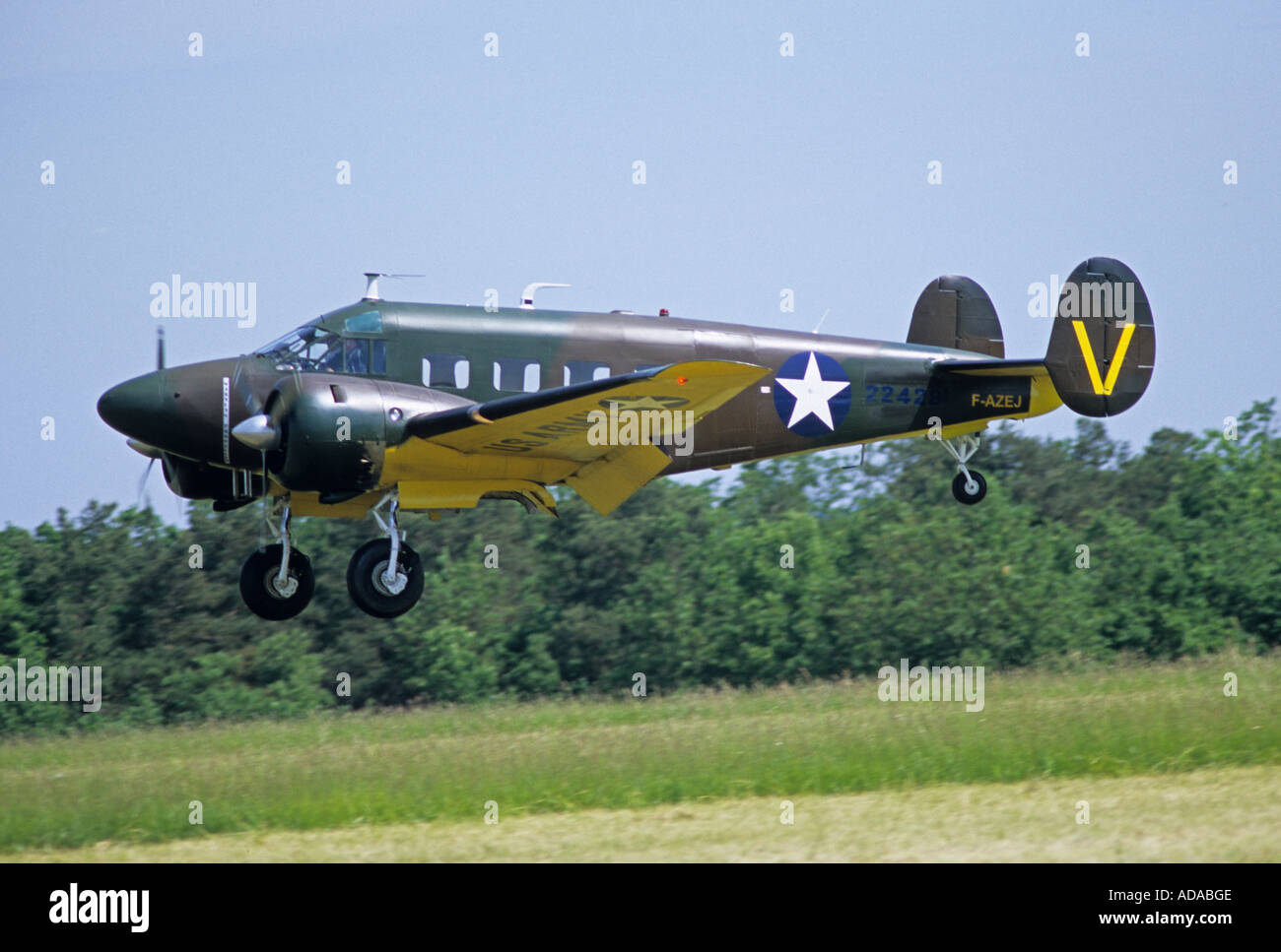 Ferte-Alais Air Show, Beech 18 Stock Photo - Alamy