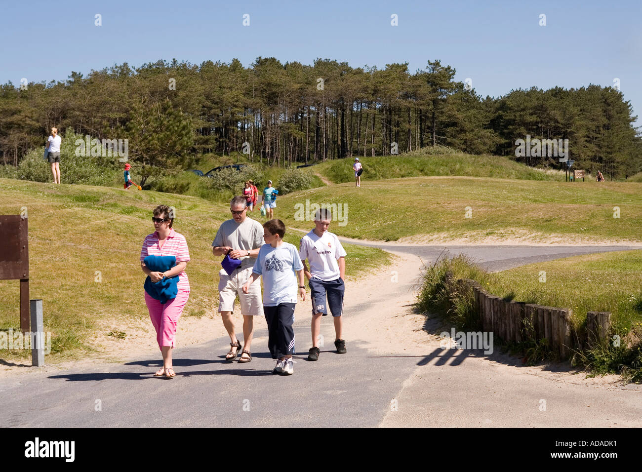 Wales Carmarthenshire Pembrey Country Park Cefn Sidan Beach path Stock ...