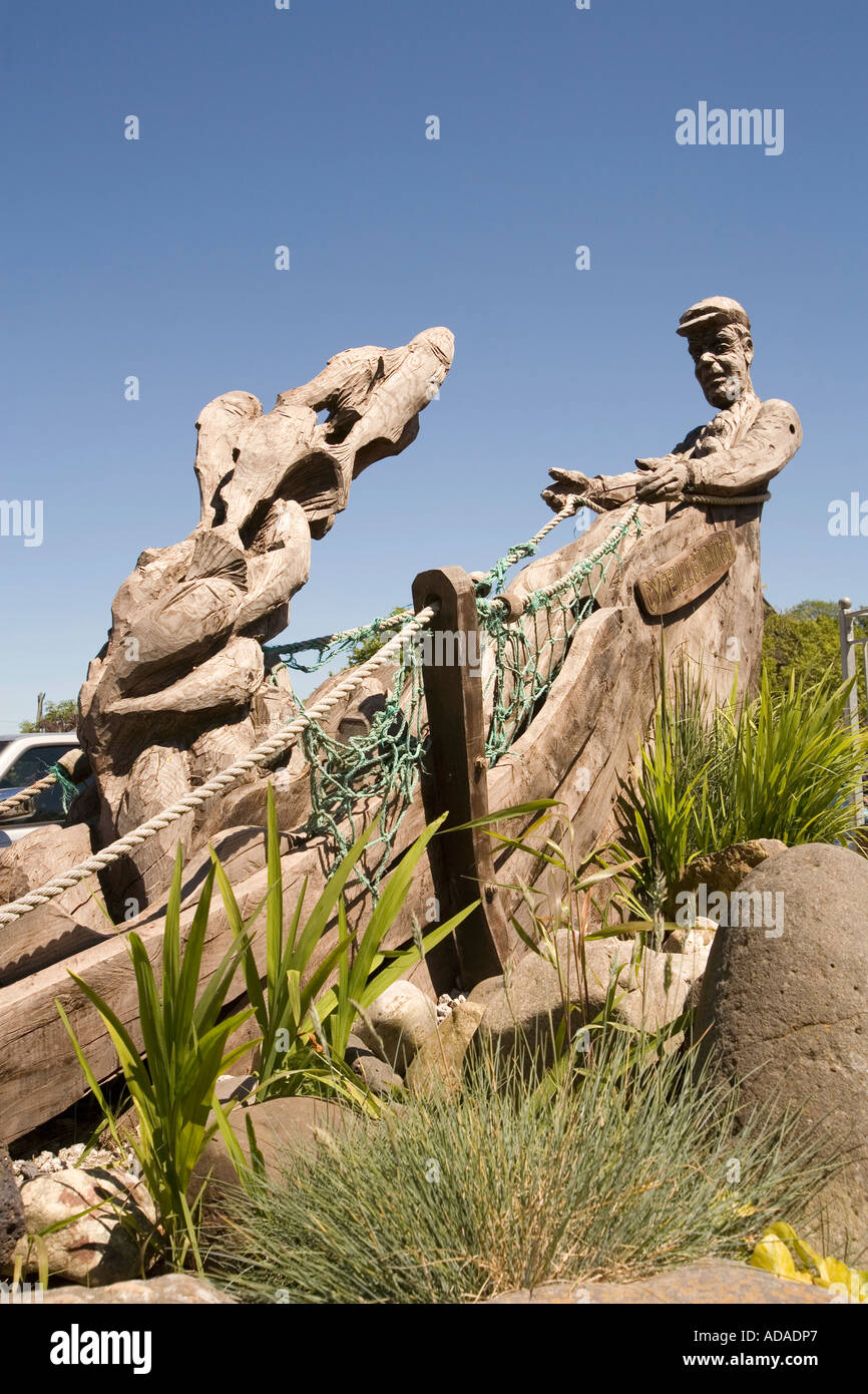 Wales Carmarthenshire Ferryside driftwood fisherman sculpture by Simon ...