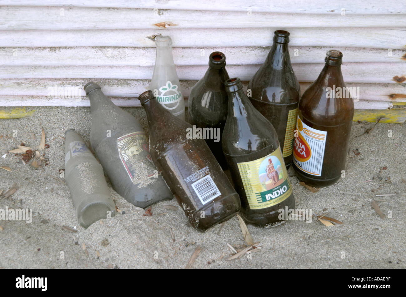 Beer bottles Lagunas de Chacagua Mexico Stock Photo - Alamy