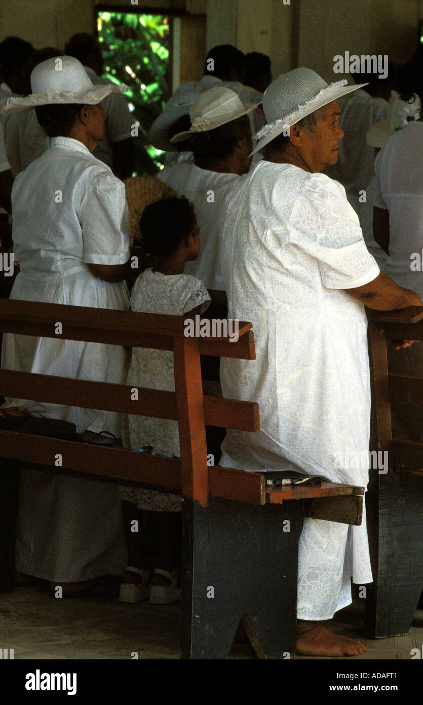 Samoa Samoans attending a service on Sunday Stock Photo - Alamy