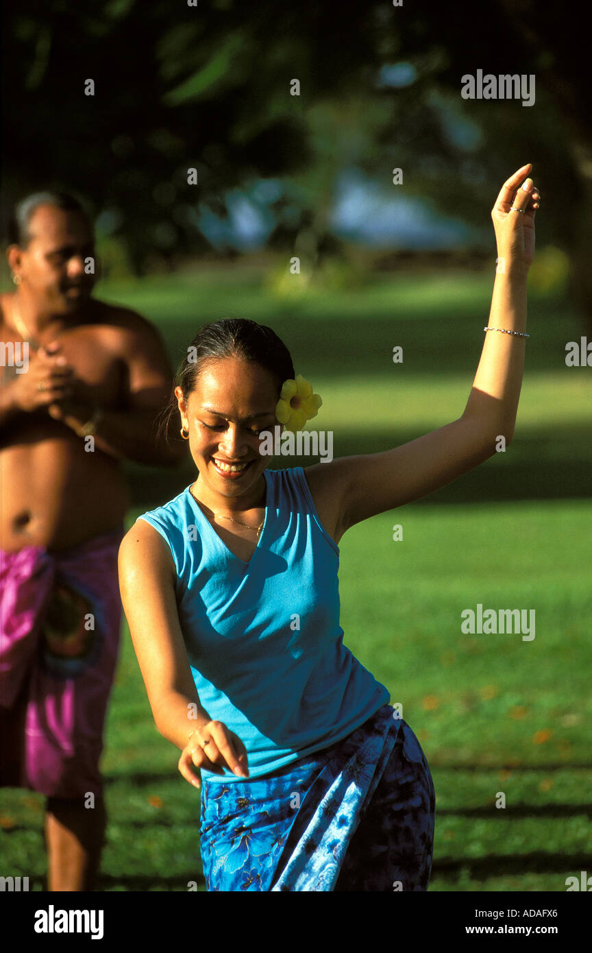 Samoa a young woman with a flower in her hair Stock Photo - Alamy