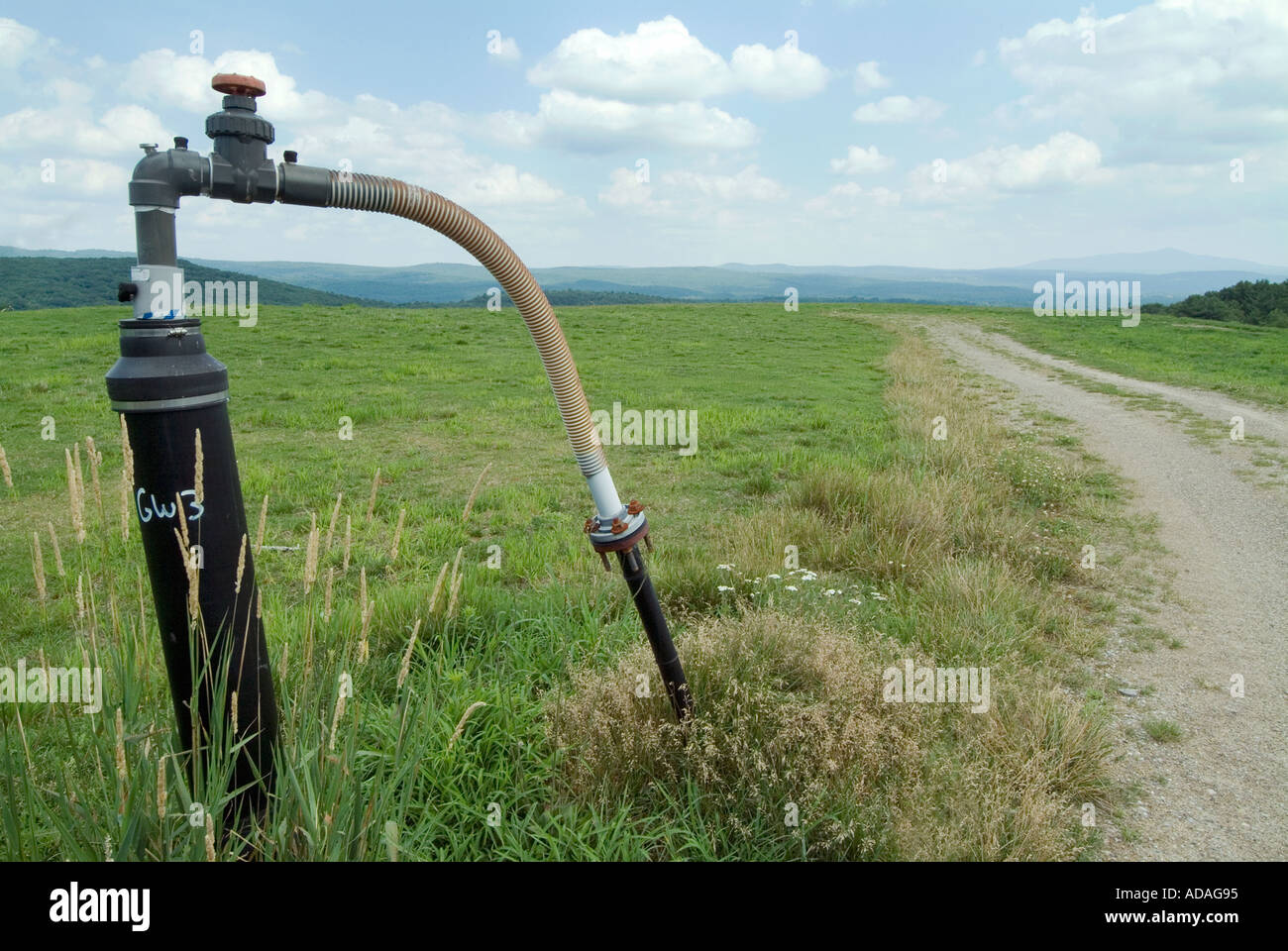 A landfill gas condensate well which drains excess moisture from Stock ...