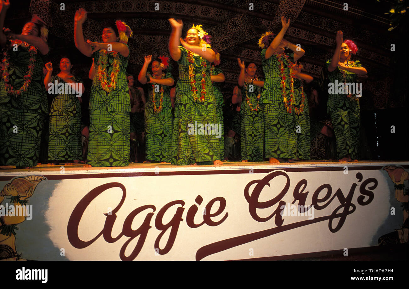 Samoa a group of dancers performing a traditional dance on the stage of ...