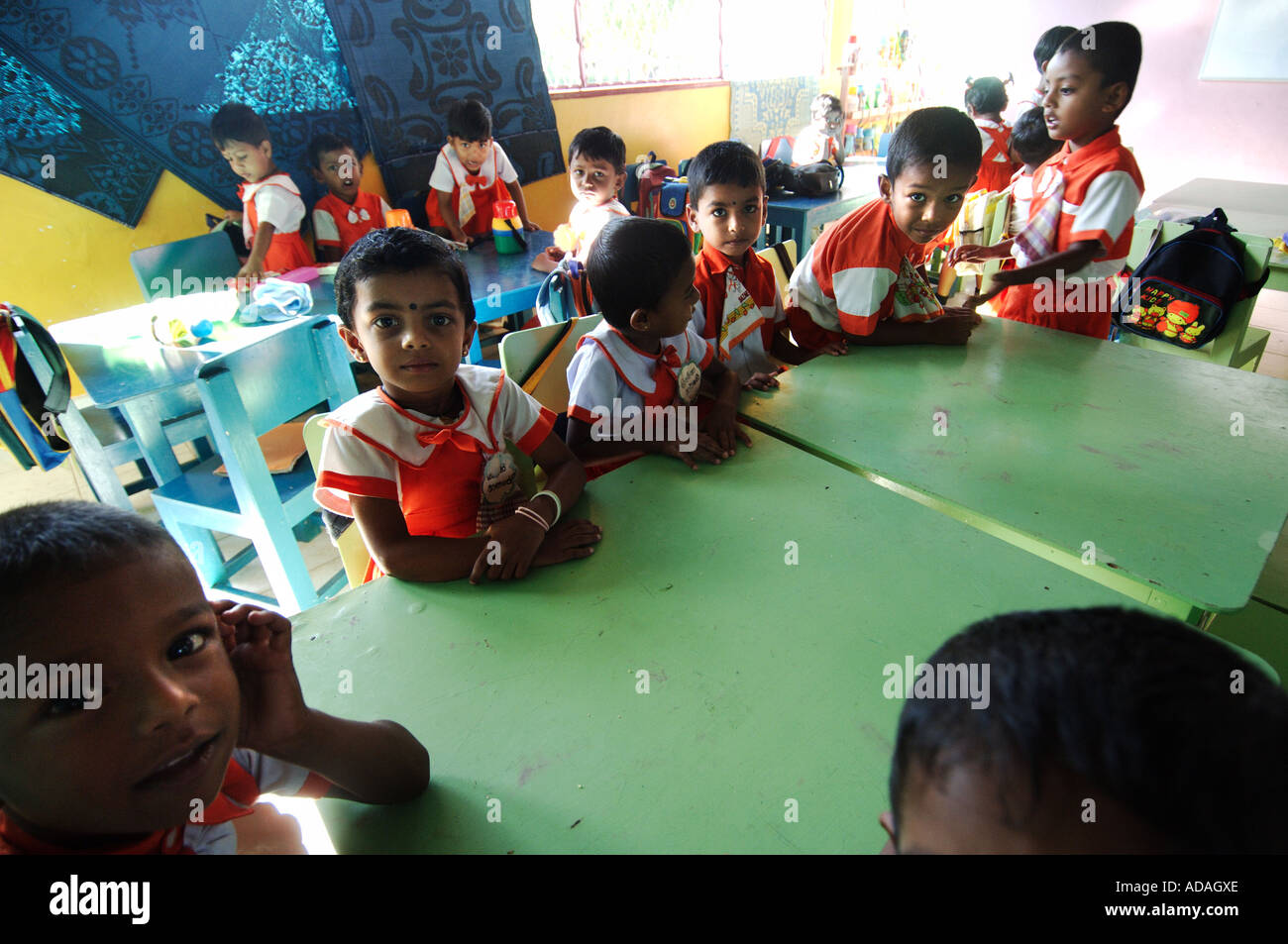Pre schoolers at nursery school Stock Photo - Alamy