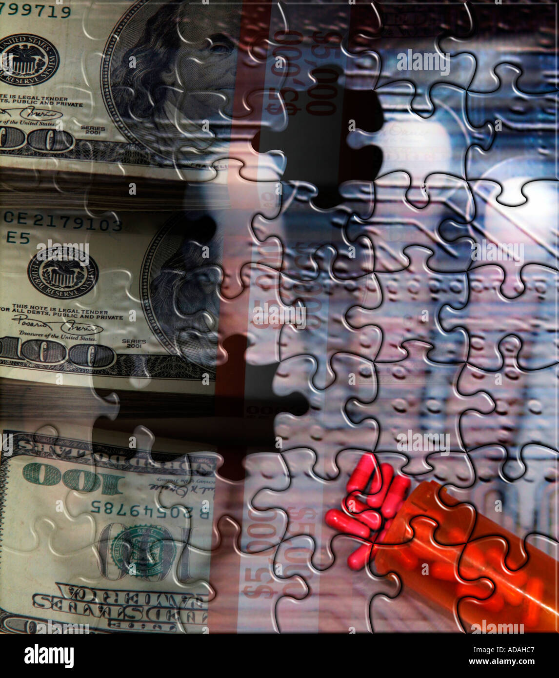 Healthcare Pills and Container Medication Digital Art Abstract Concept ...