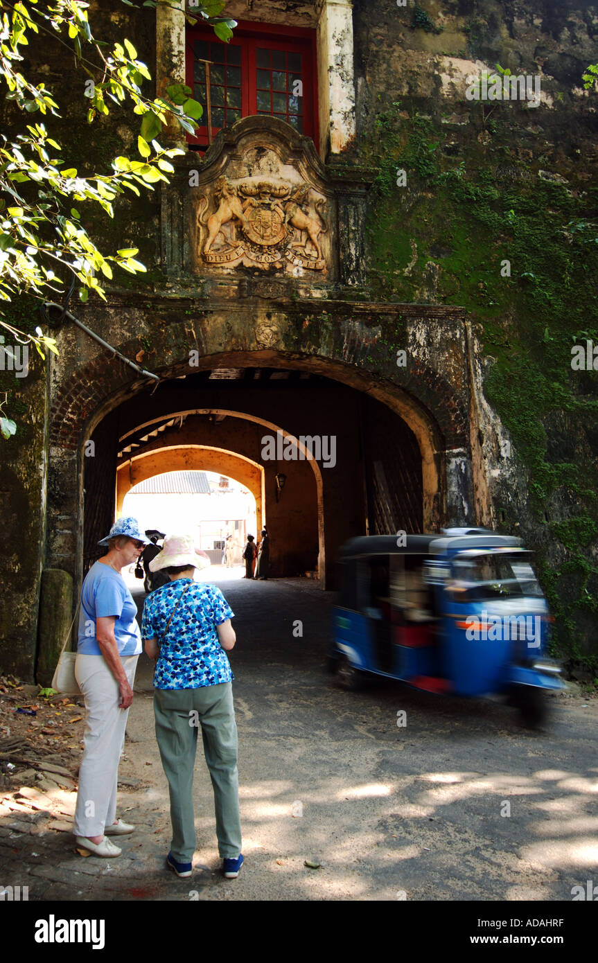 Galle Fort colonial sign above the old gate Stock Photo - Alamy