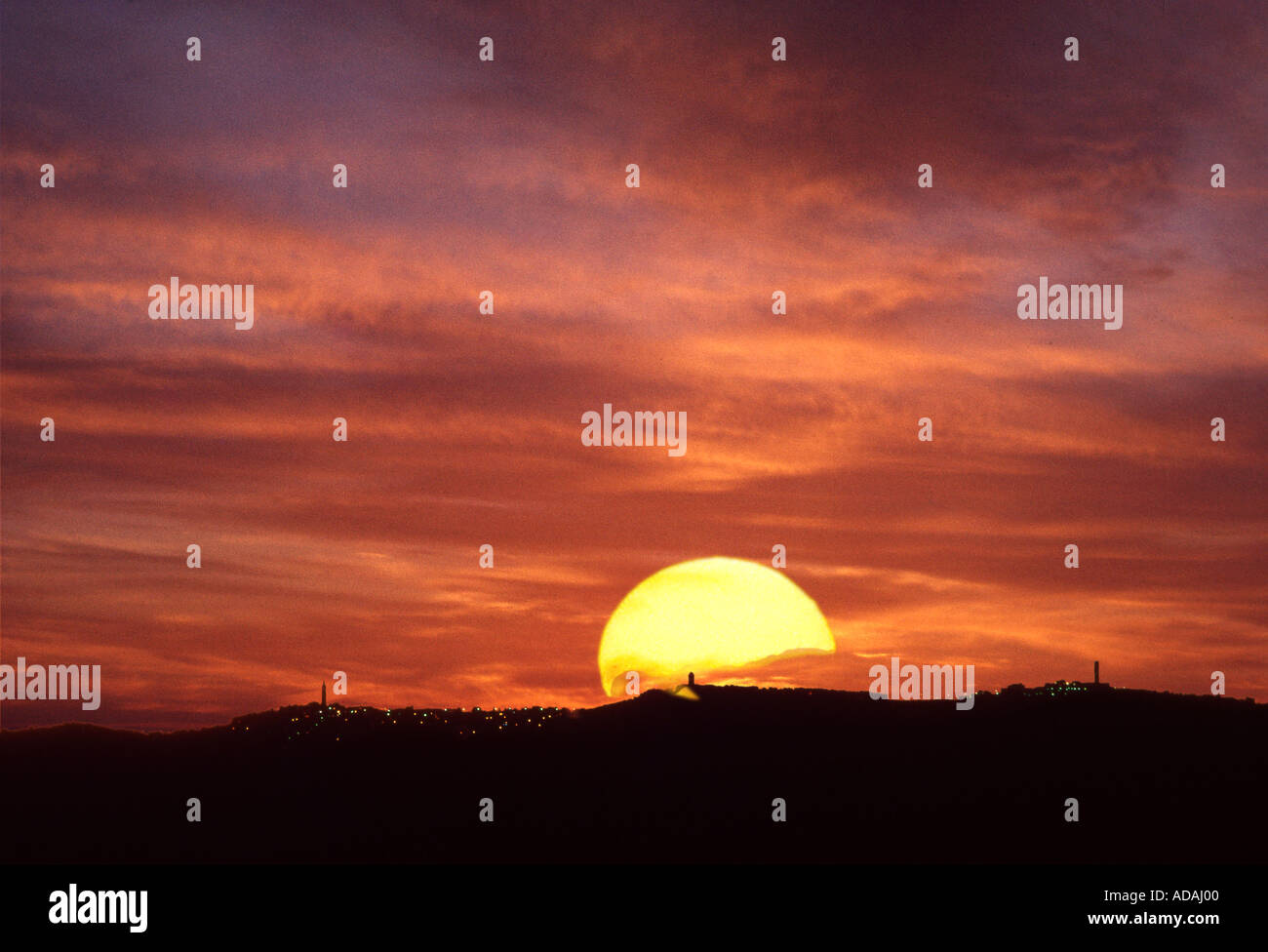 Jerusalem Skyline at Sunset as seen from the Judean Desert Stock Photo ...