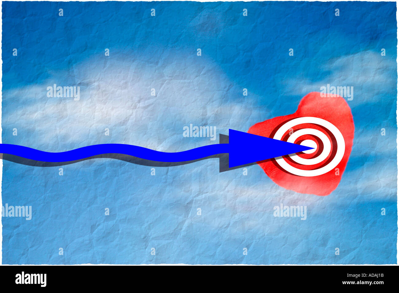 Symbol for Love and Romance Heart Target Arrow Stock Photo - Alamy