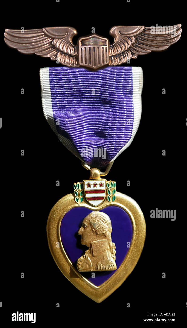 Purple Hearts With Wings