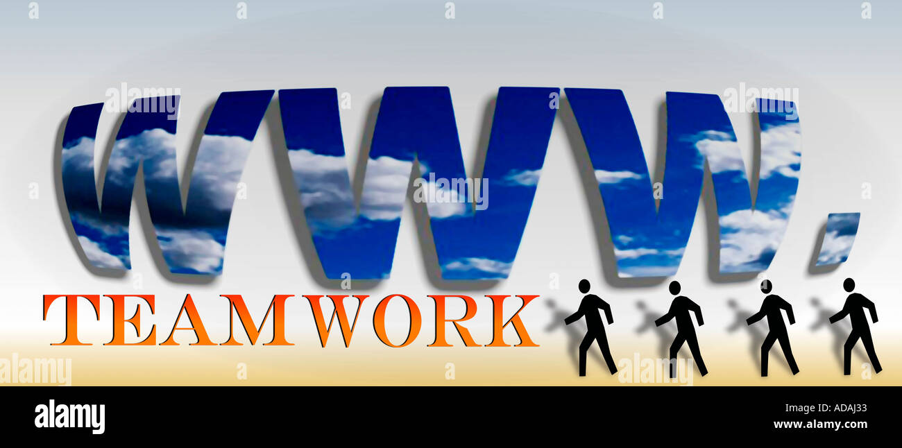 Teamwork World Wide Web People Concepts and Symbols Stock Photo - Alamy