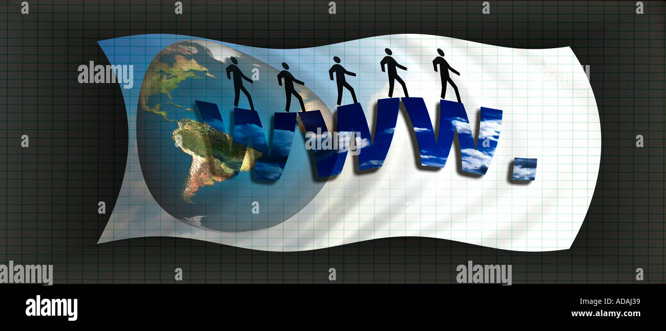 World Wide Web People At Work Symbols Internet Grid Stock Photo - Alamy