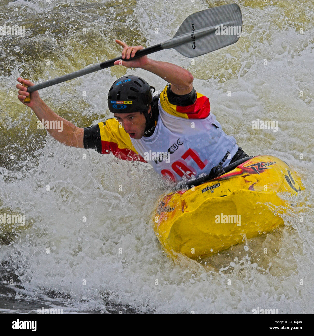 Competitor at the Eurocup Freestyle Kayak Competition Nottingham July ...