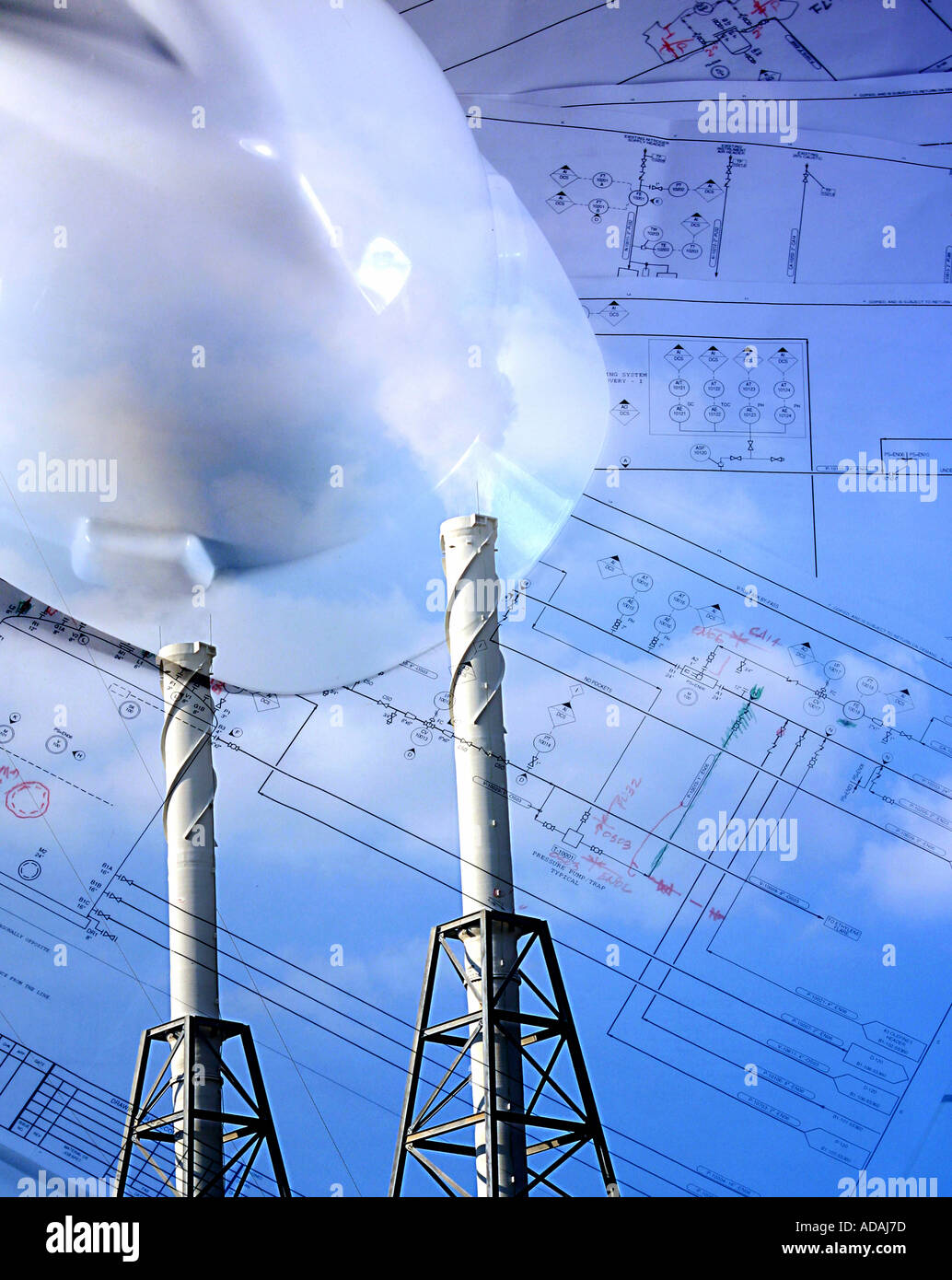 Chemical Plant and Piping and Instrument Diagram Engineers Tools Stock ...