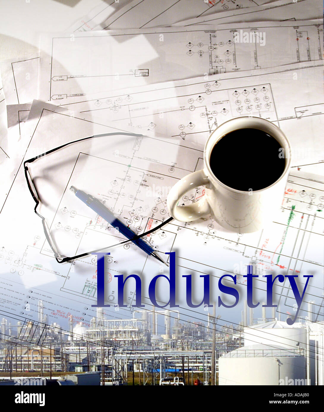 Signs and Symbols of Industry at Work Business Stock Photo - Alamy