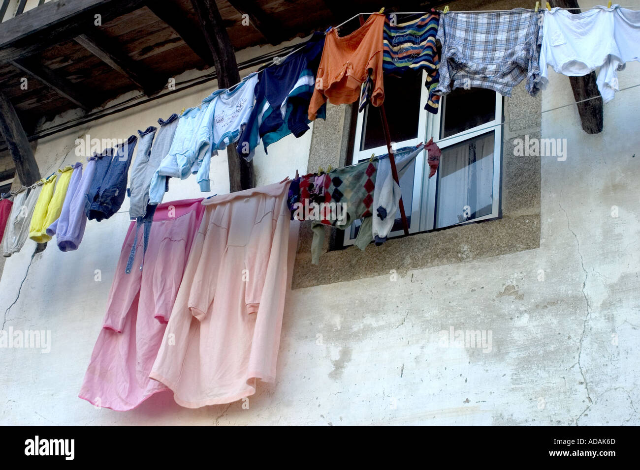 Laundry Clothes Line in Portugal Stock Photo - Alamy