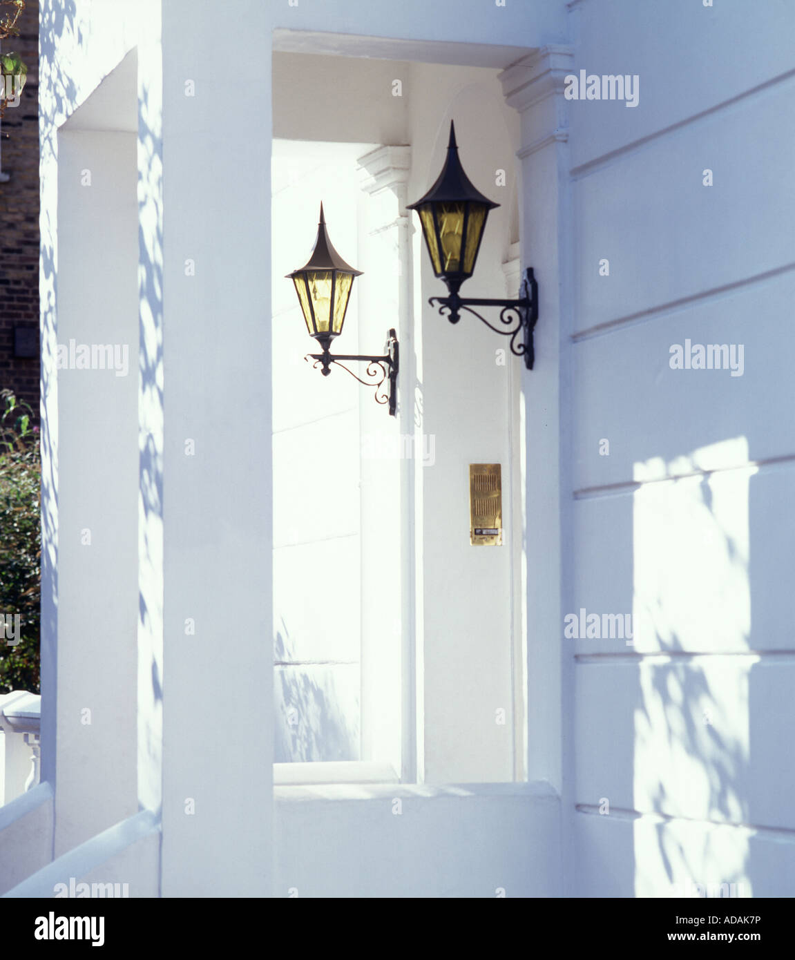 Entrance to a large London property Stock Photo - Alamy