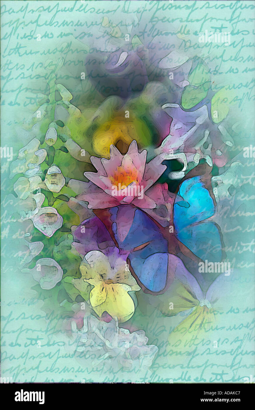 Spring Flowers Collage Abstract Art Stock Photo - Alamy