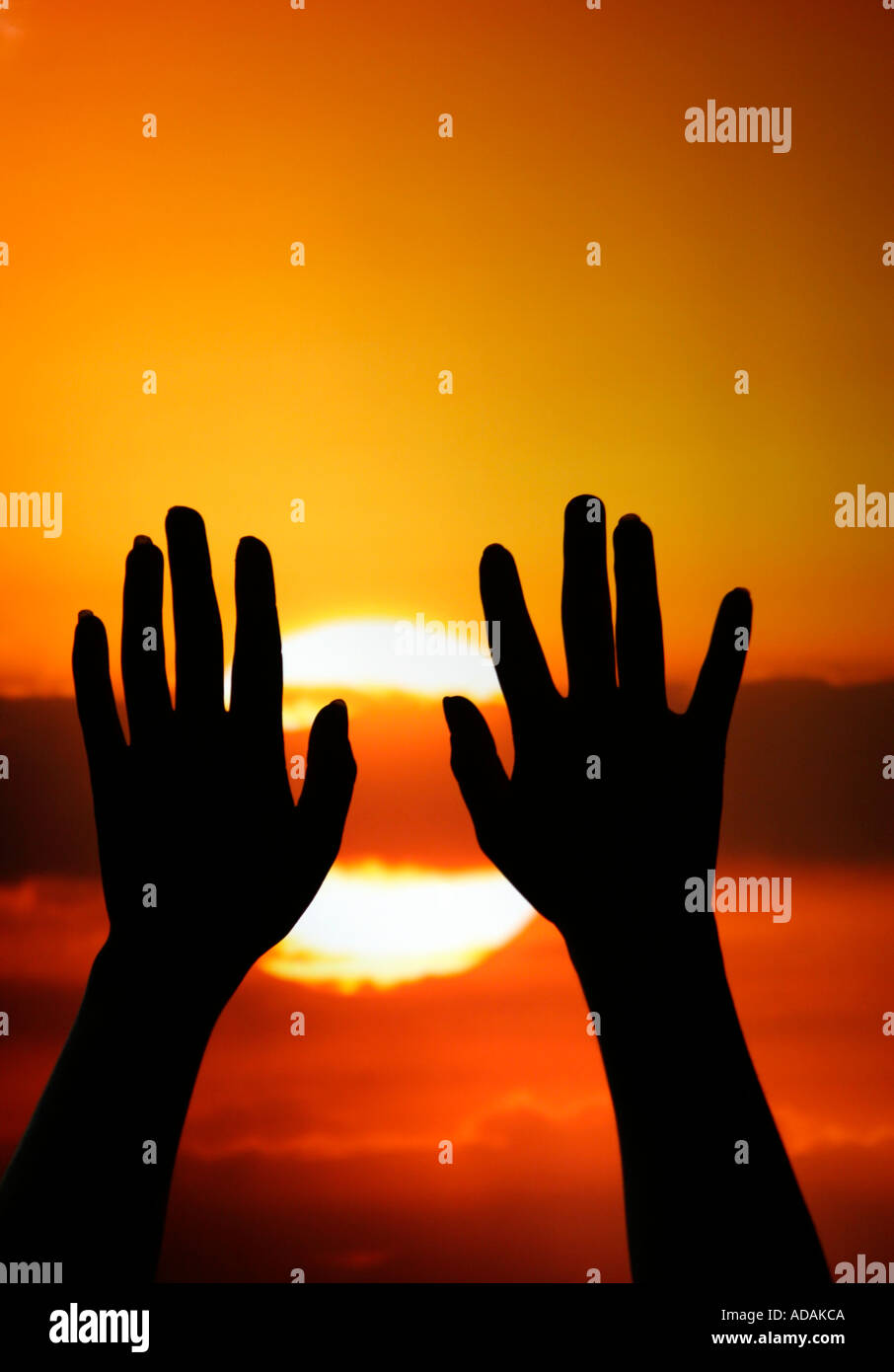 Hands Reaching People Concepts and Symbols Sunset Stock Photo - Alamy