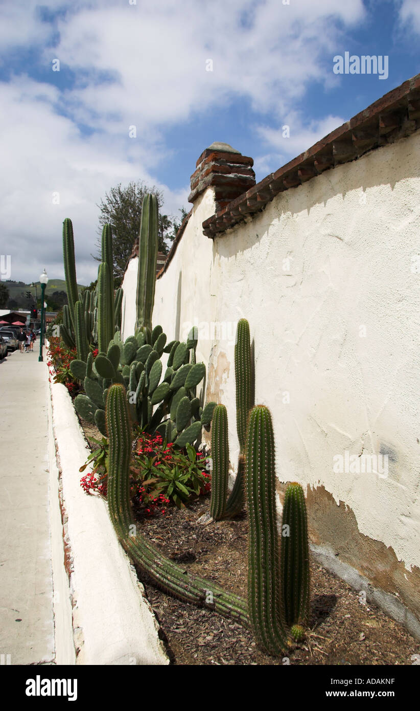 Outside wall of Mission Basilica San Juan Capistrano, California, USA ...