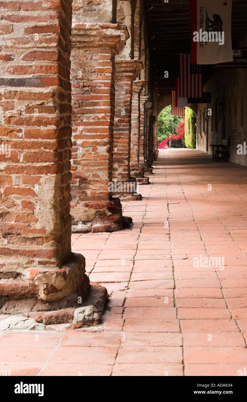 Arched arcade, Mission Basilica San Juan Capistrano, California, USA ...